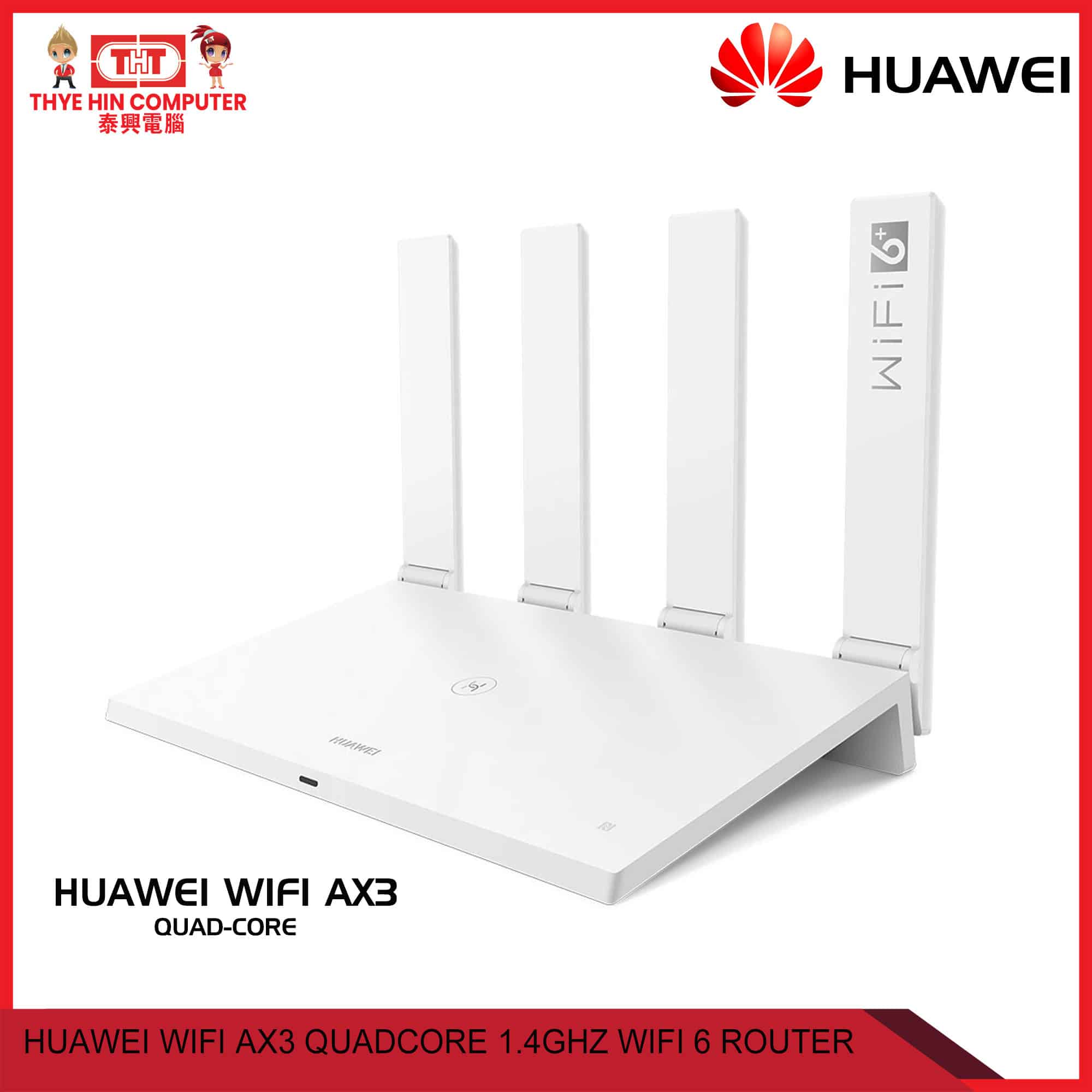 HUAWEI WIFI AX3 QUADCORE 1.4GHZ WIFI 6 ROUTER - thyehincomputer.com.my