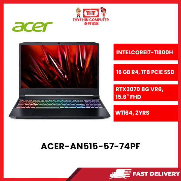 ACER-AN515-57-74PF-INTELCOREI7-11800H,16GBR4,1TBPCIESSD,RTX30708GVR6,15 ...