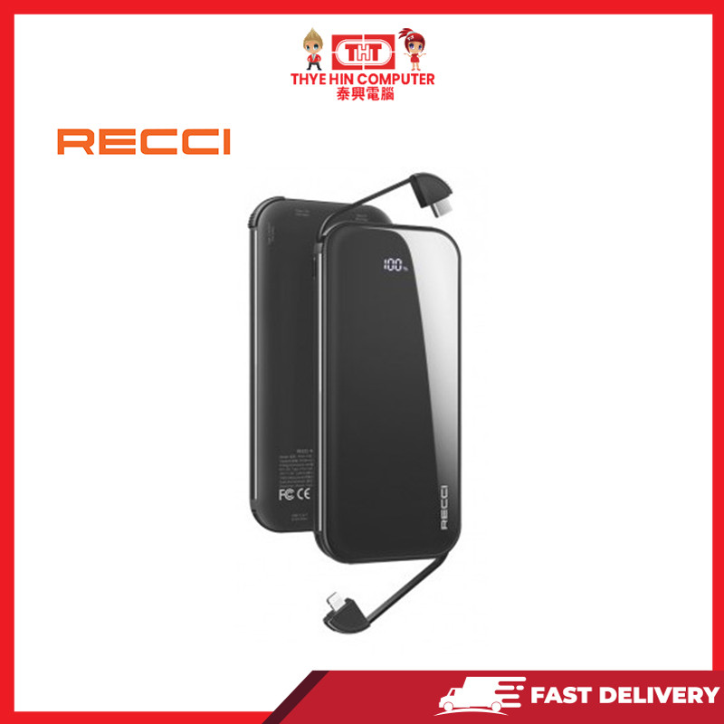 RECCI RPB-P08 PD 20W + 22.5W POWER BANK 10000MAH (BUILT-IN TYPE-C + LIGHTNING C) [SBN:NO NILAI ...