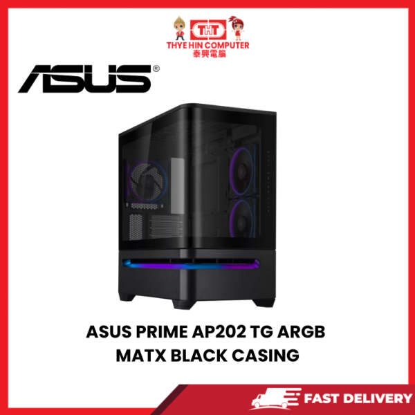 ASUS PRIME AP202 TG ARGB MATX BLACK CASING [SBN:NO NILAI:NO MELAKA:NO ...